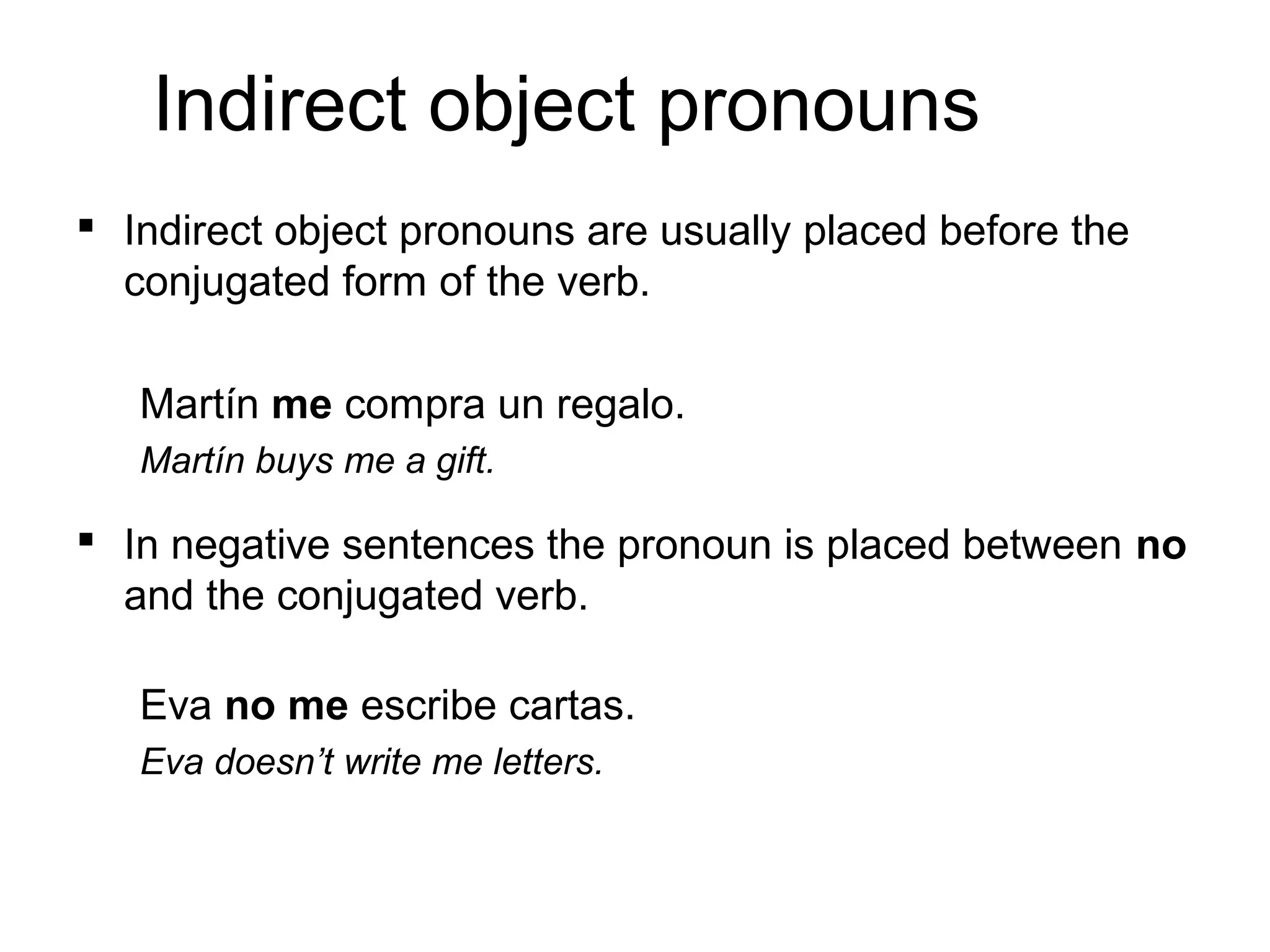 Indirect Object Pronoun | PPT