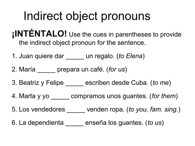 Indirect Object Pronoun | PPT