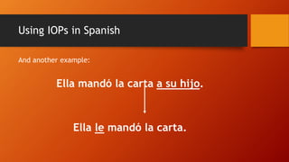 Indirect Object Pronouns in Spanish | PPT