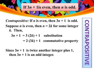 Indirect Proof and Proof by Contrapositive | PPT