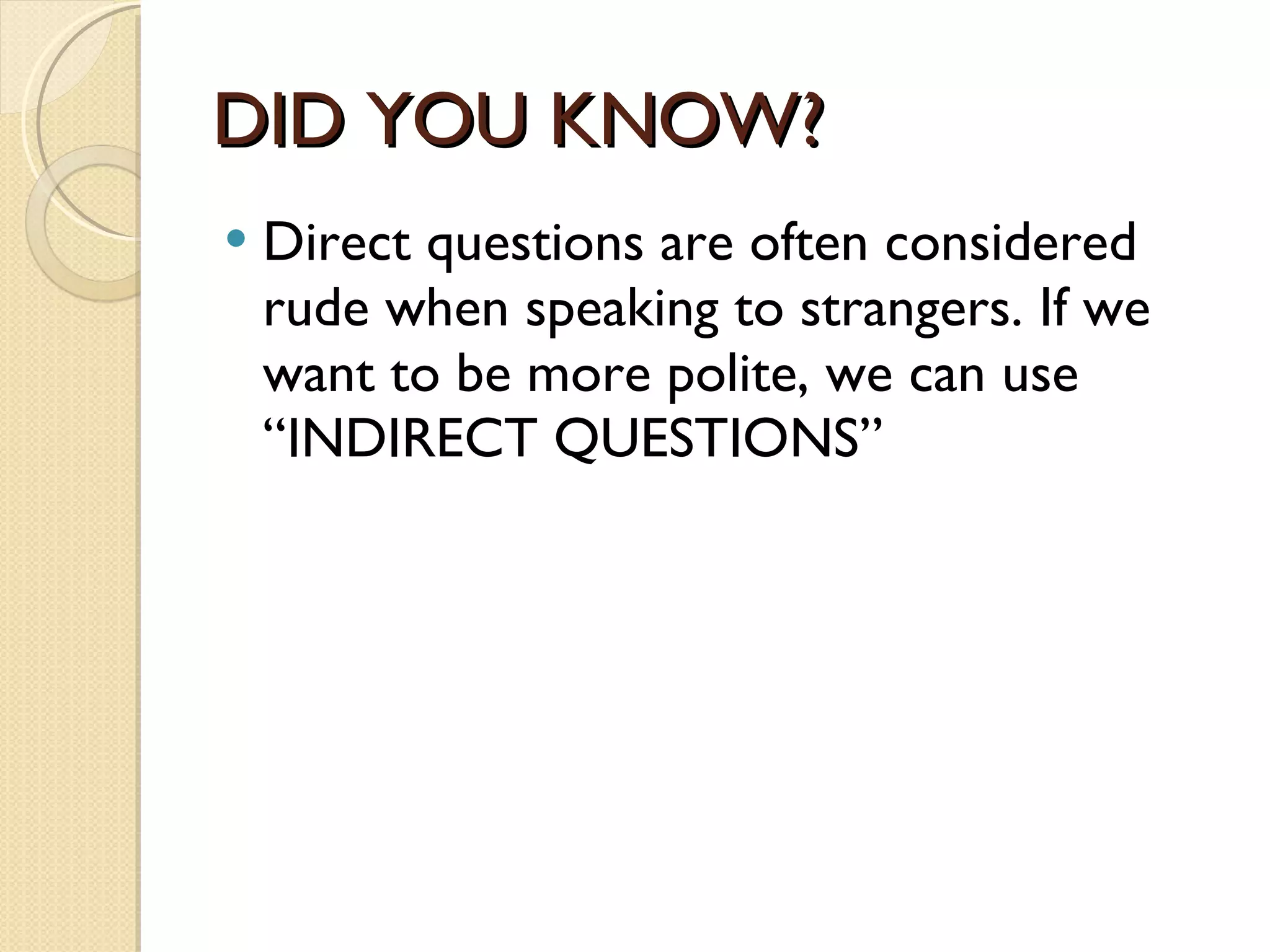 Indirect question(2) | PPT