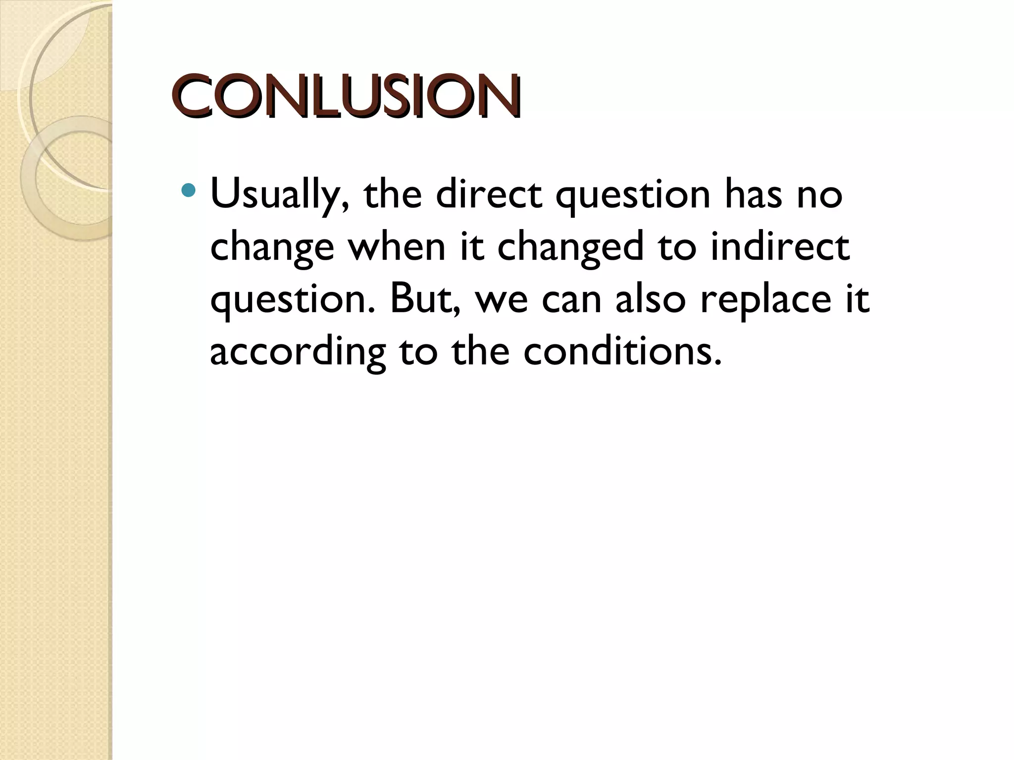 Indirect question(2) | PPT