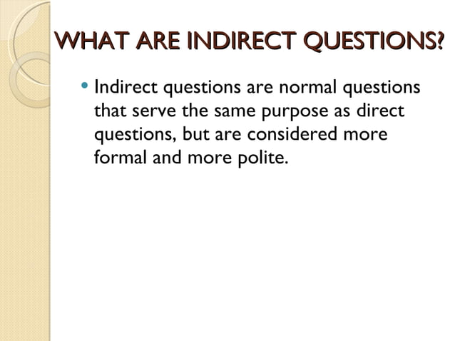 Indirect question(2) | PPT