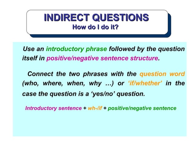 Indirect questions | PPT