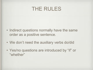 Indirect questions | PPT