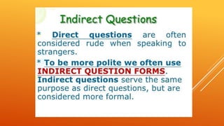 Indirect questions | PPT
