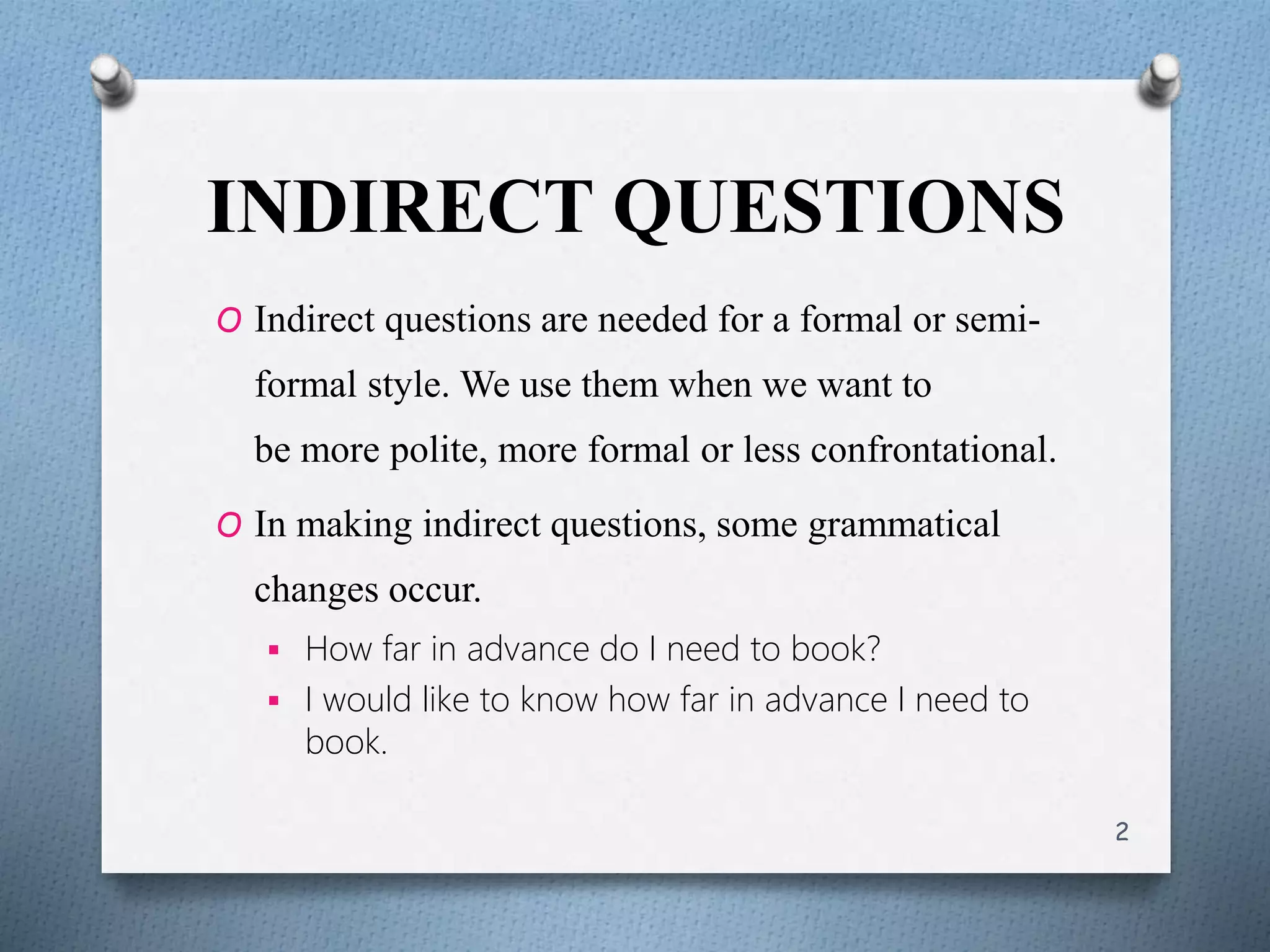 Indirect questions | PPSX