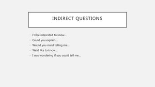 Indirect questions | PPTX