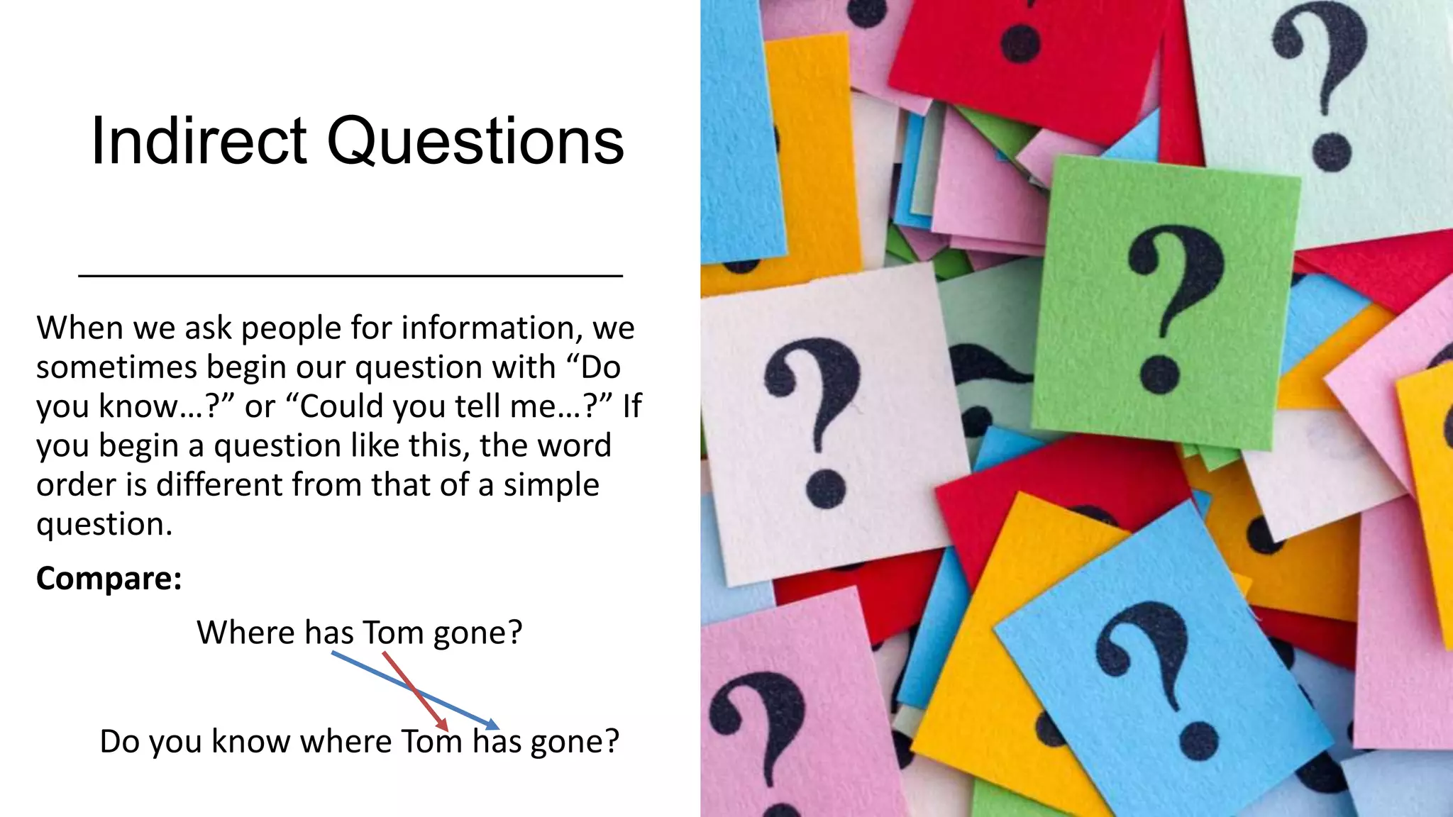 Indirect questions | PPT