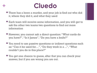 Indirect questions clue game for esl learners | PPTX