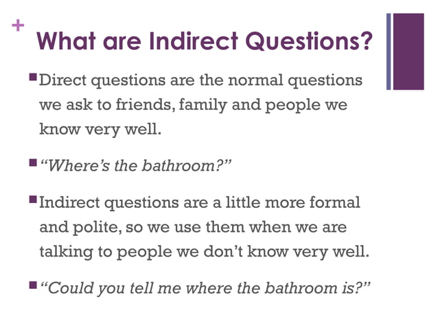 Indirect questions clue game for esl learners | PPTX