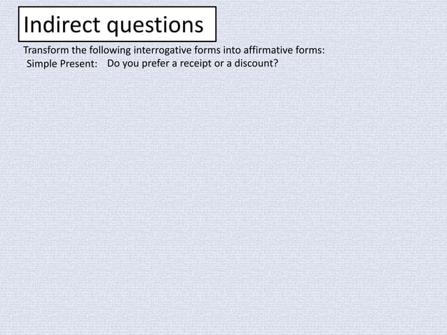 Indirect questions | PPT