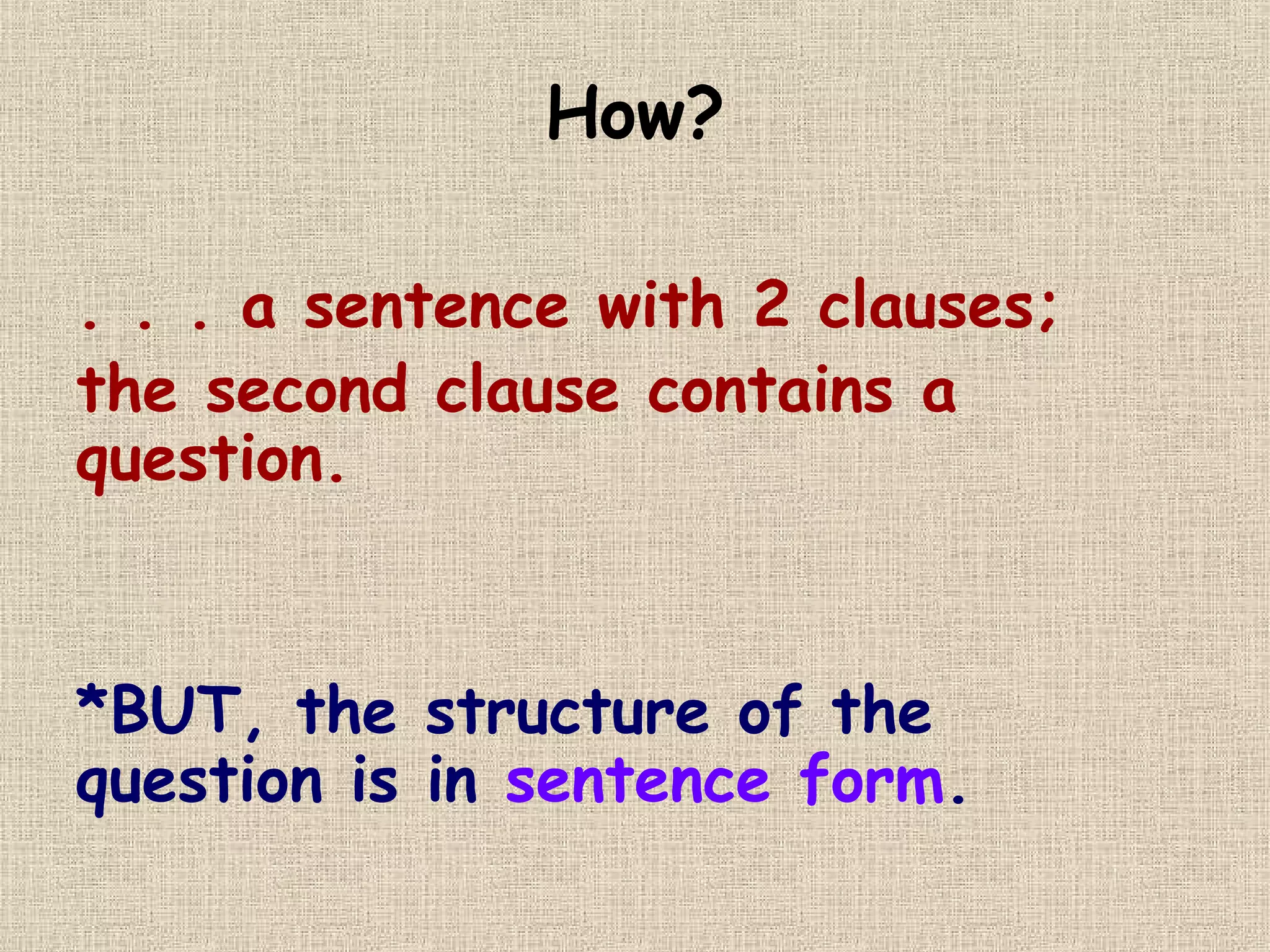 Indirect questions ppt slides | PPT