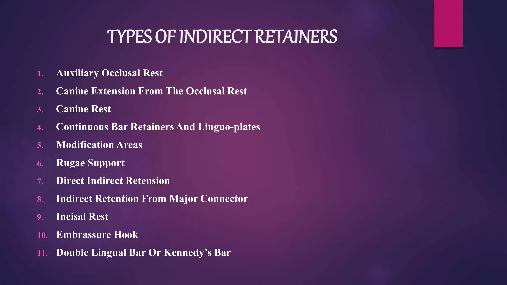 Indirect retainers | PPTX