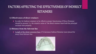 Indirect retainers | PPTX
