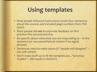 Indirect sources and Practice with templates | PPTX