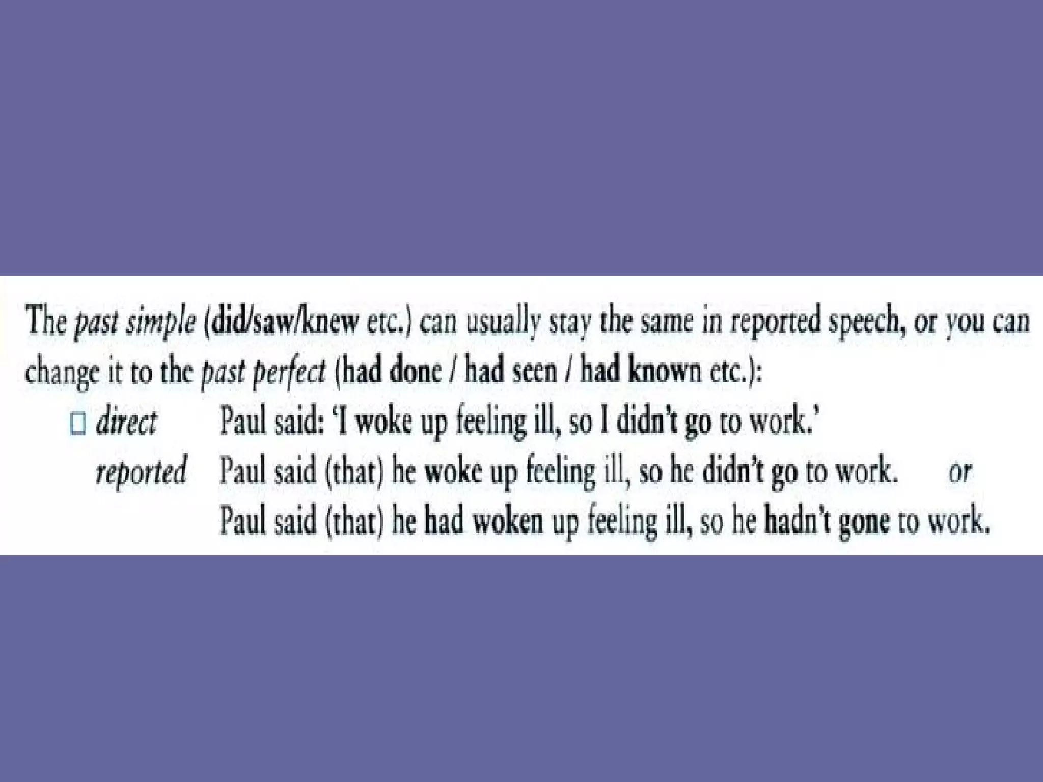 Indirect speech ESL EFL | PPT
