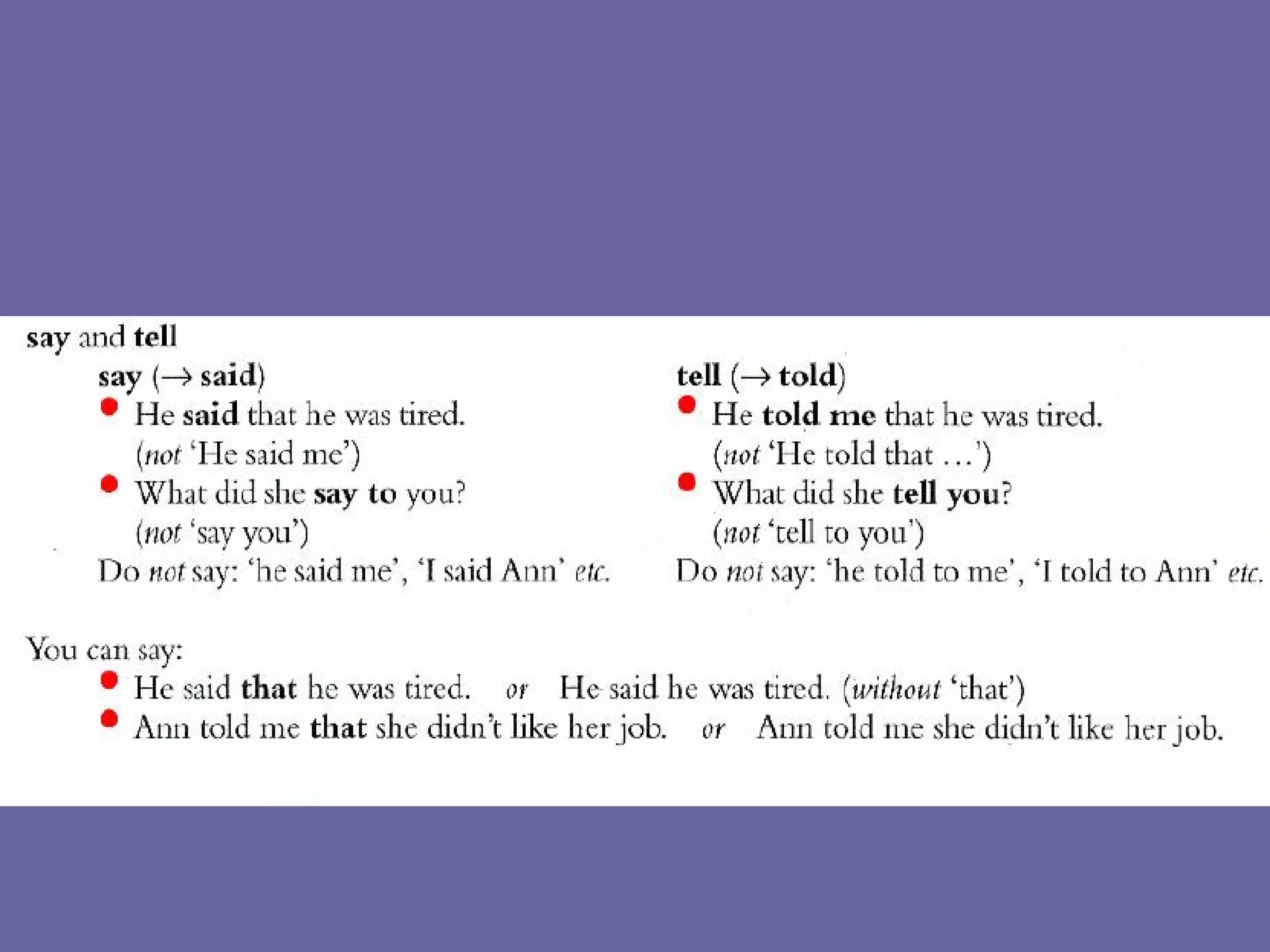 Indirect speech ESL EFL | PPT