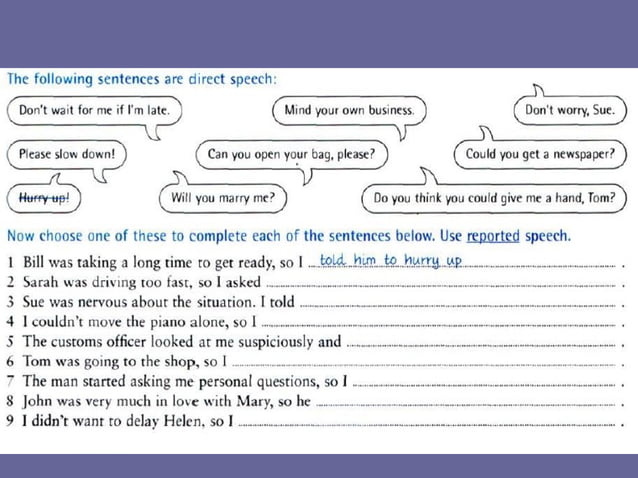 Indirect speech ESL EFL | PPT