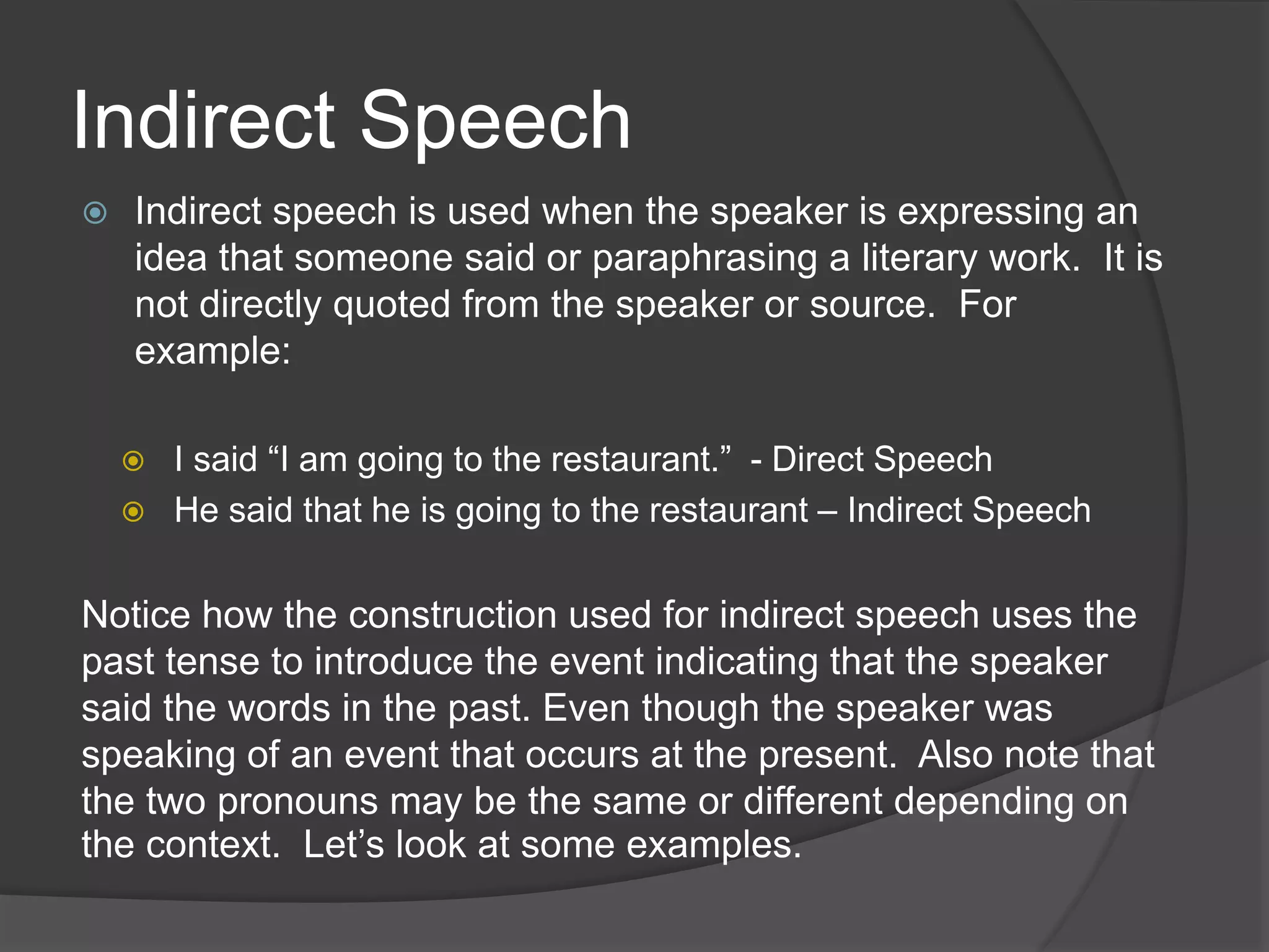 Indirect speech | PPTX