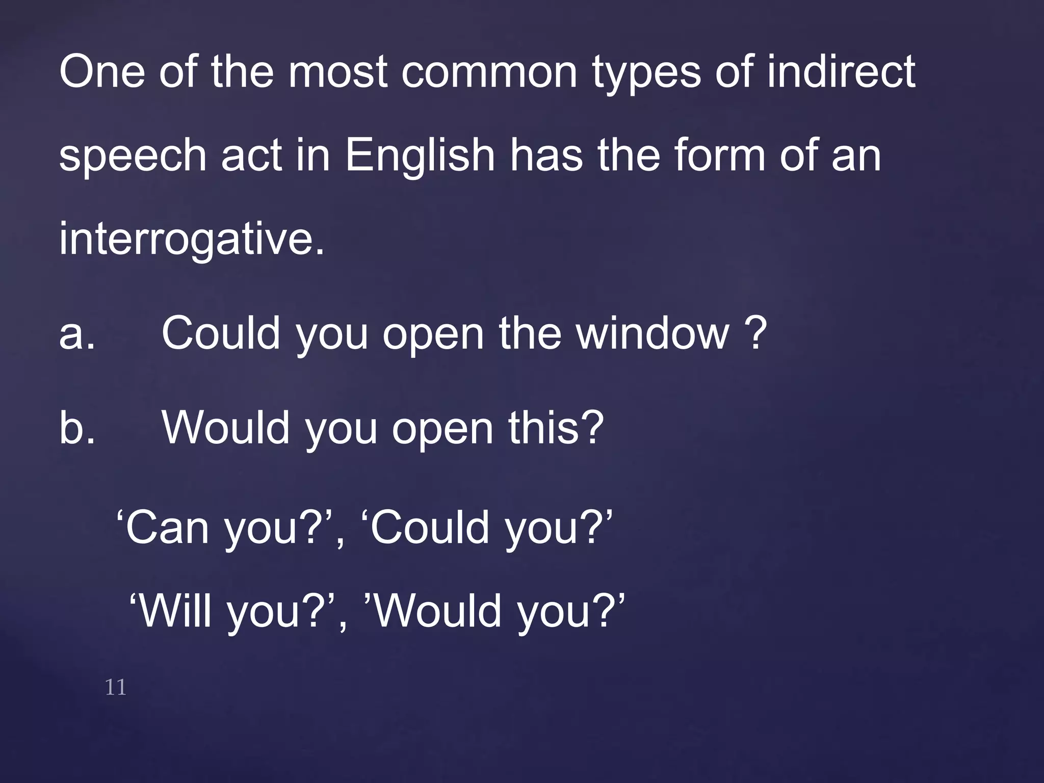 Indirect speech acts | PPTX