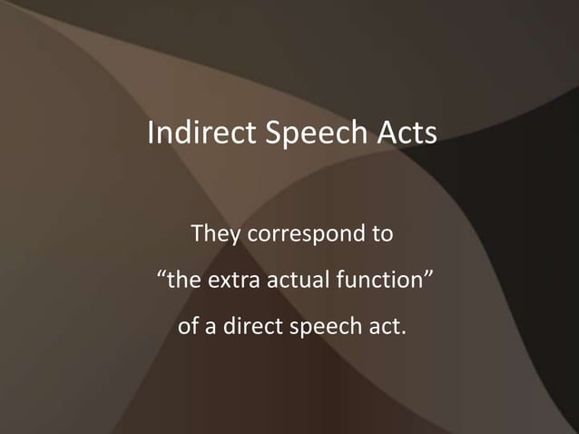 Indirect speech acts franklin | PPT