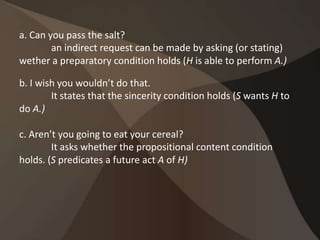Indirect speech acts franklin | PPTX