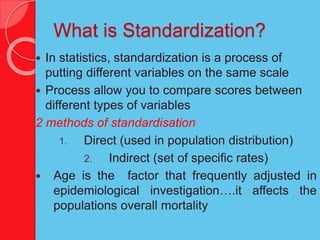Indirect Standardisation Biostatitics | Pptx