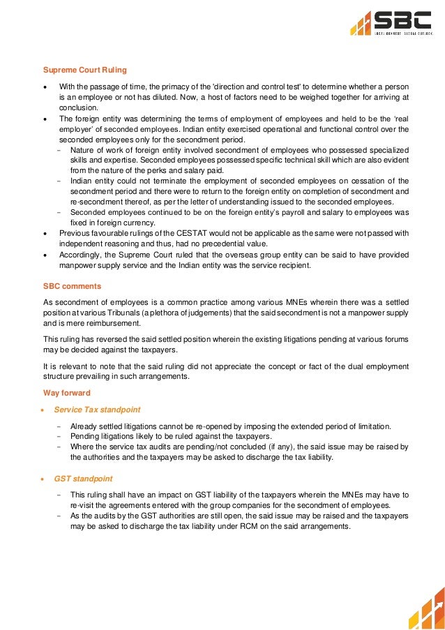 Indirect Tax - Tax Alert - Service Tax on Secondments.pdf