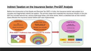 Indirect Tax Analysis Pre and Post Gst on insurance sector | PPT