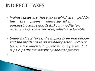 Indirect taxes | PPTX