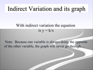 Indirect variation notes | PPT