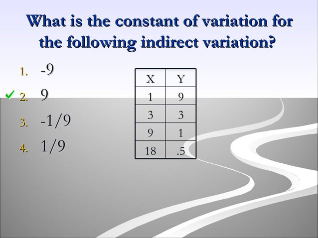 Indirect variation notes | PPT