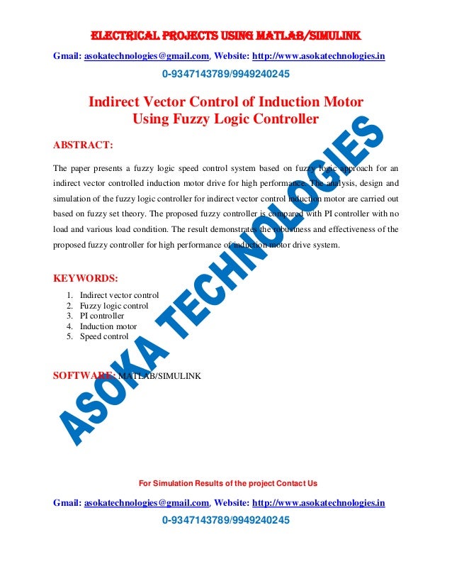 Indirect Vector Control Of Induction Motor Using Fuzzy Logic Controller
