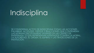 Disciplina e Indisciplina | PPTX