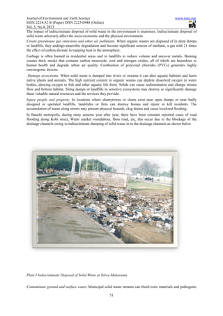 Indiscriminate solid waste dioposal in bauchi causes and impacts on the community and the ...