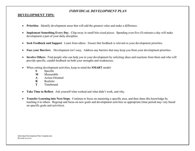 Indivedual development plan temp | PDF