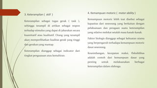 Konsep - konsep dasar bidang kajian perilaku motorik | PPTX
