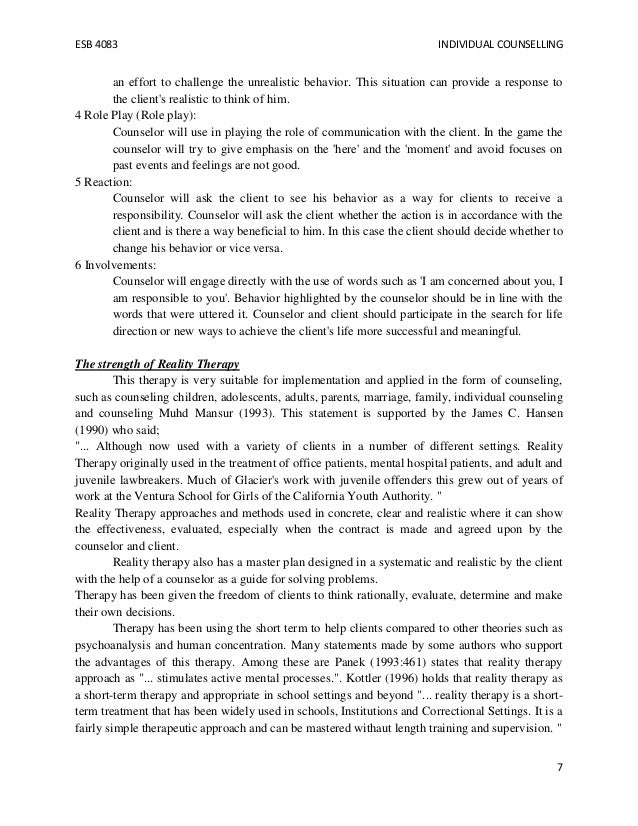 Individual counseling