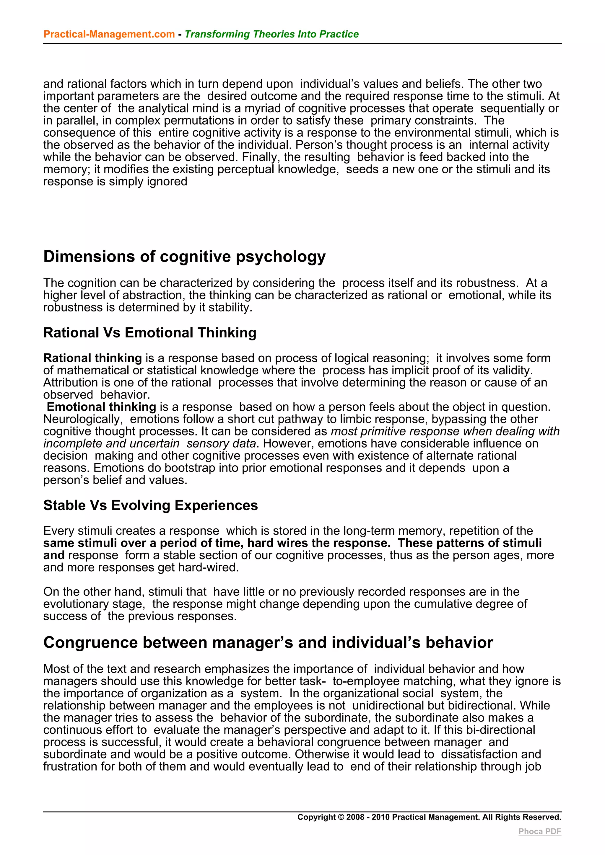 Individual behavior-in-organization | PDF