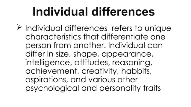 Individual-differences-PowerPoint presentation | PPTX