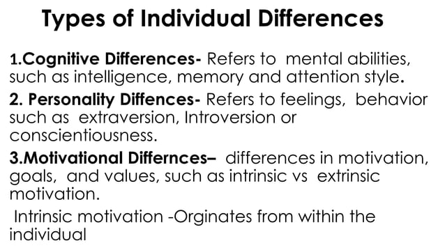 Individual-differences-PowerPoint presentation | PPTX