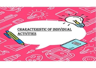 Individual activities | PDF