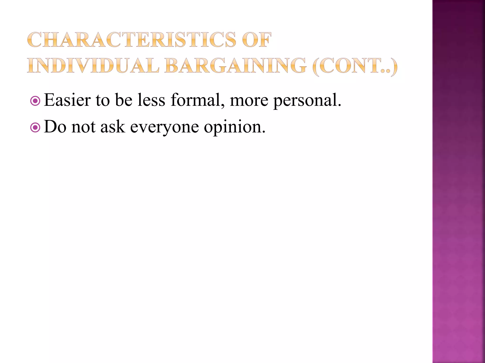 Individual and collective bargaining | PPTX