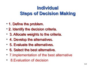 Individual and group decision making | PPT