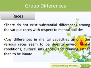 Individual and group differences | PPTX