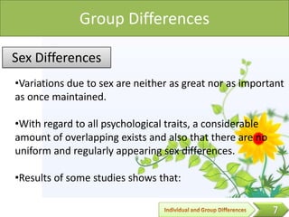 Individual and group differences | PPTX