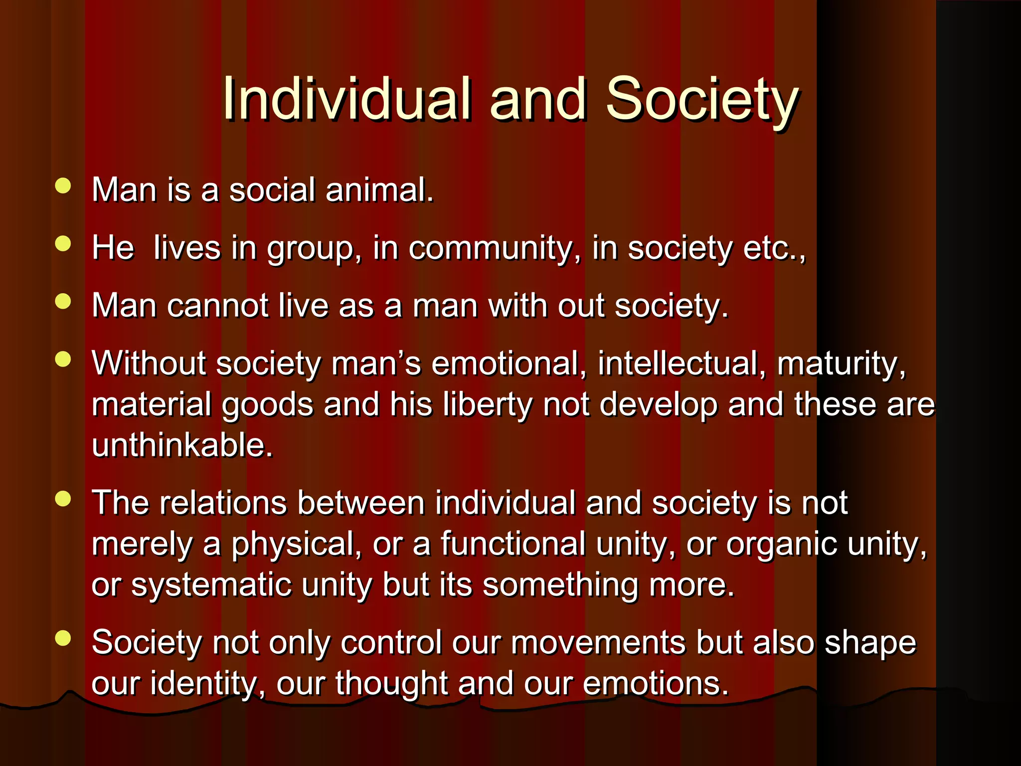 Individual and society