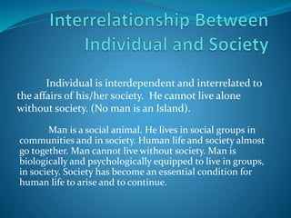 Individual and society | PPTX