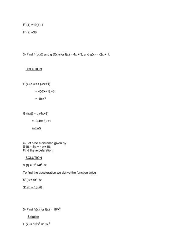 maths Individual assignment on differentiation | PDF